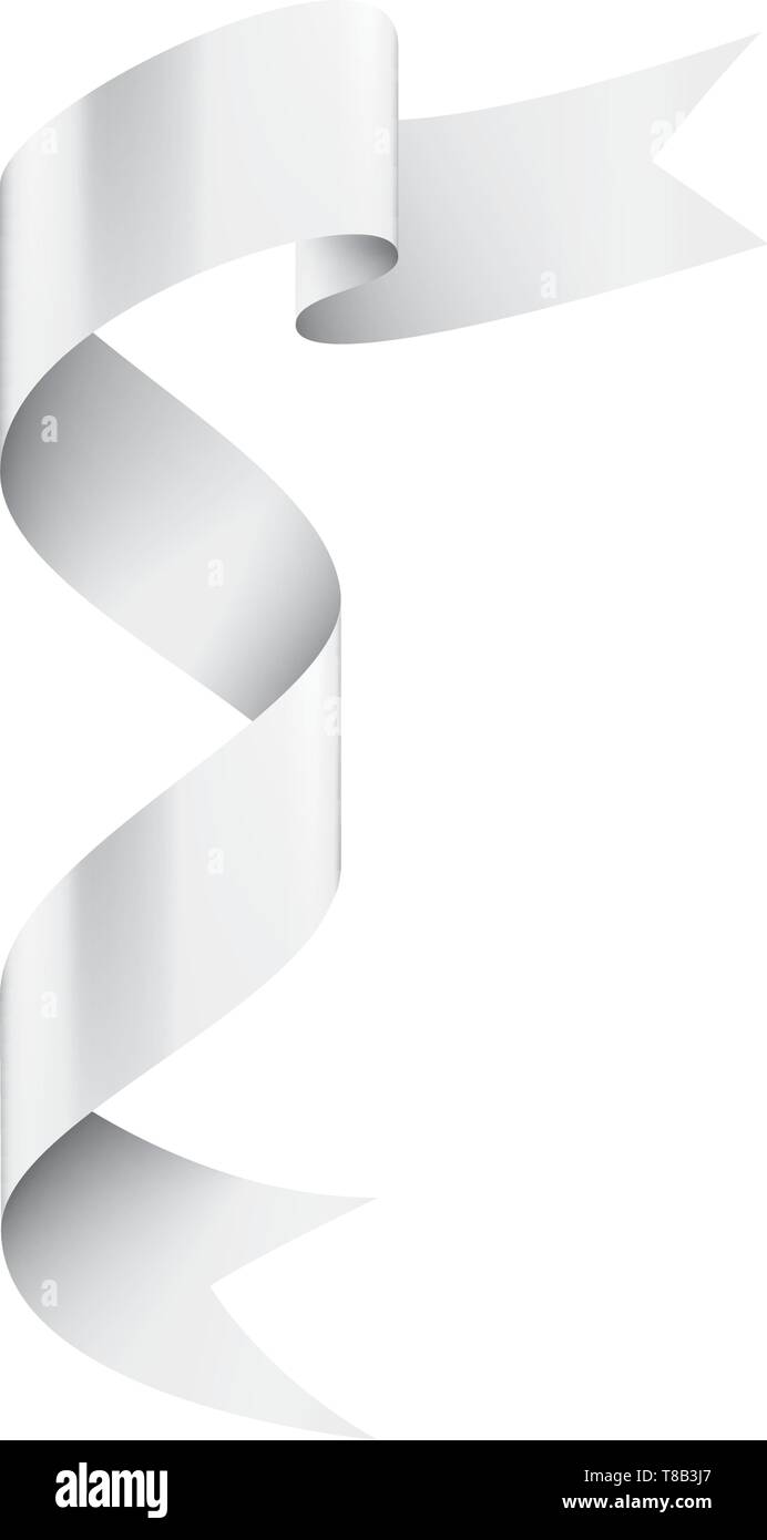 White ribbon on white background. Vector illustration Stock Vector ...