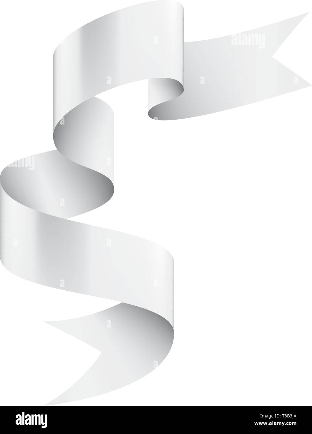 White ribbon on white background. Vector illustration Stock Vector ...