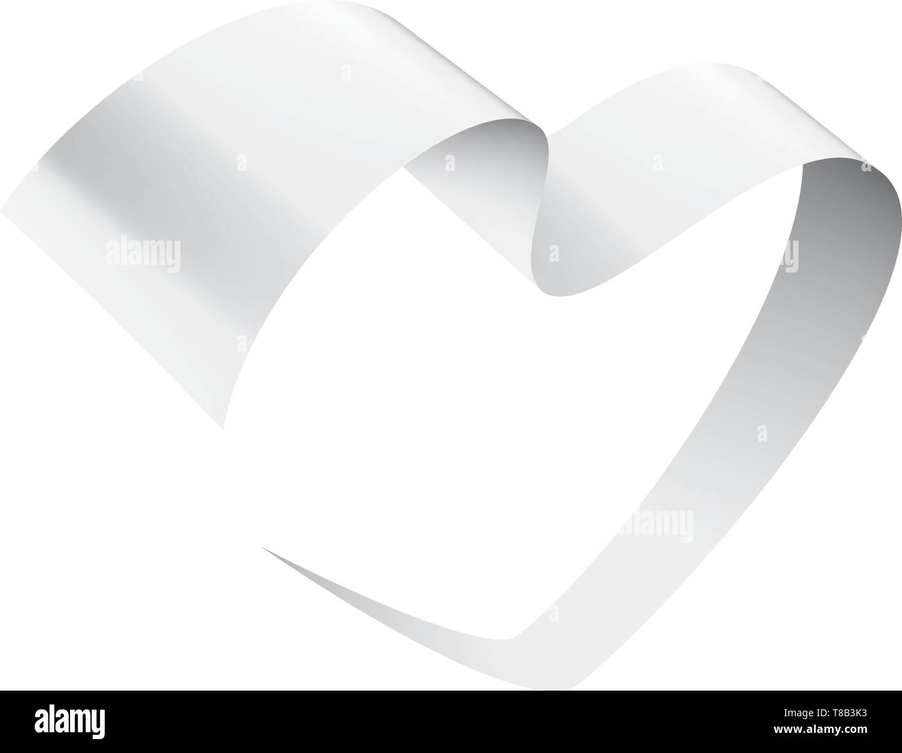 White ribbon on white background. Vector illustration Stock Vector ...