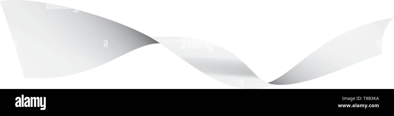 White ribbon on white background. Vector illustration Stock Vector ...