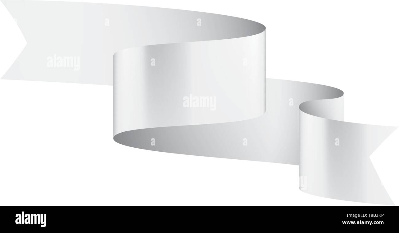 White ribbon on white background. Vector illustration Stock Vector ...