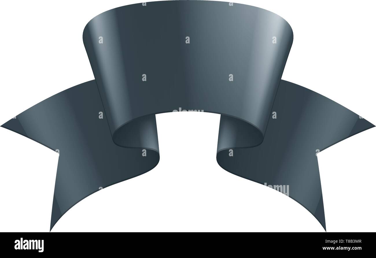 black ribbon on white background. Vector illustration Stock Vector ...