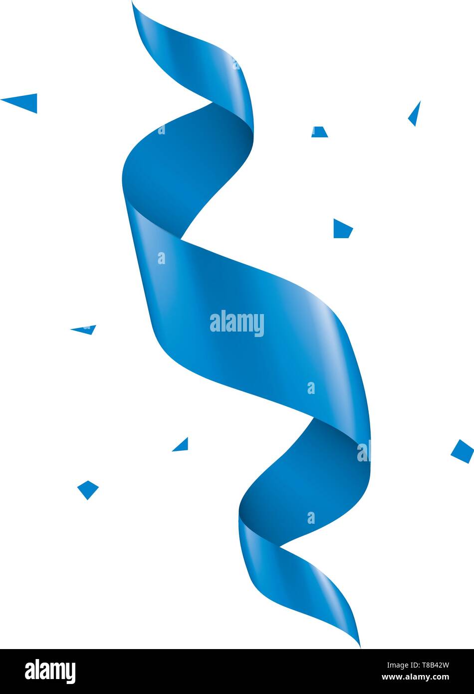 blue ribbon on white background. Vector illustration Stock Vector Image ...