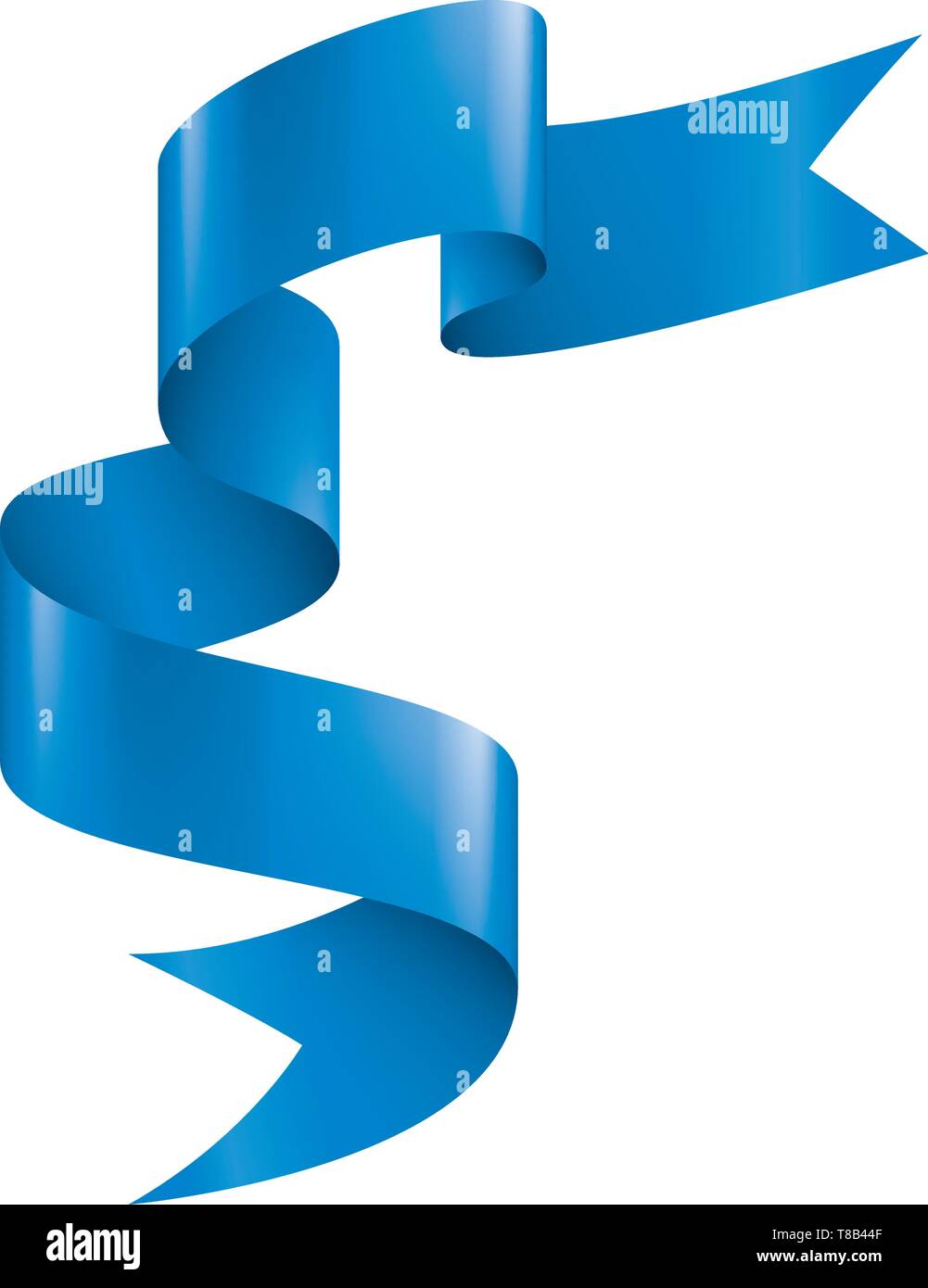 blue ribbon on white background. Vector illustration Stock Vector Image ...