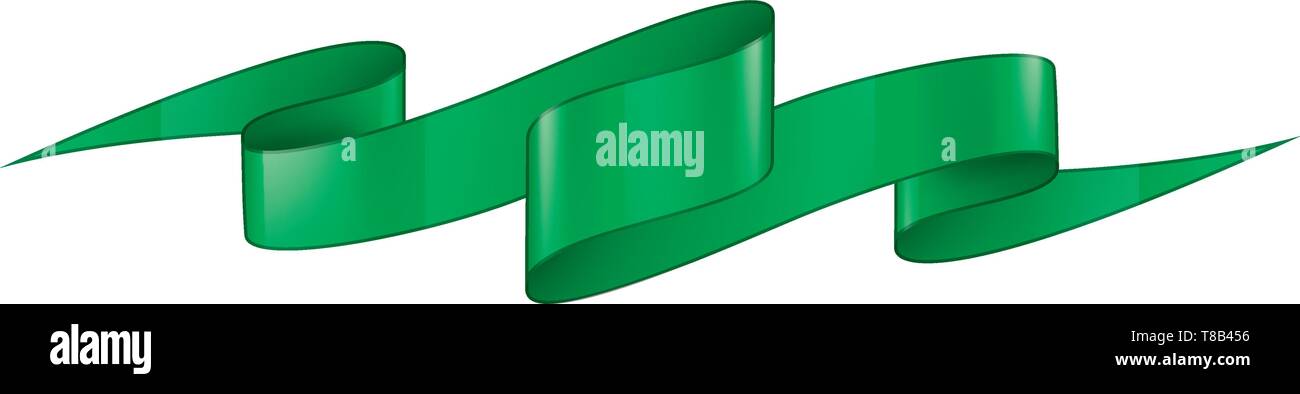 green ribbon on white background. Vector illustration Stock Vector ...