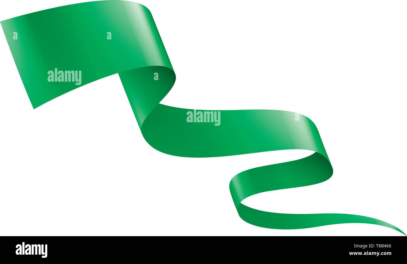 green ribbon on white background. Vector illustration Stock Vector ...