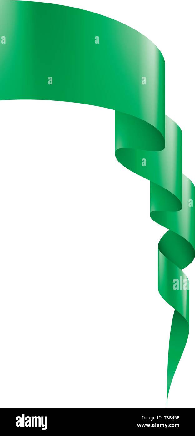 green ribbon on white background. Vector illustration Stock Vector ...