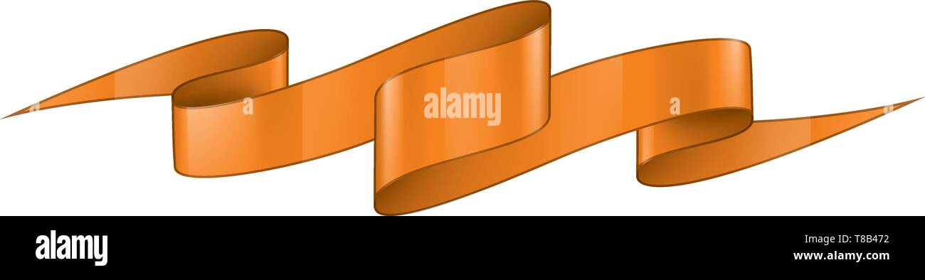 orange ribbon on white background. Vector illustration Stock Vector ...