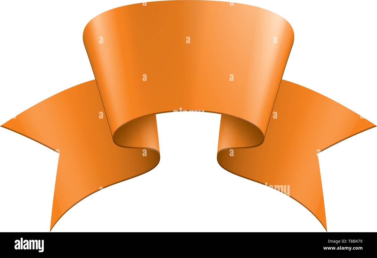 orange ribbon on white background. Vector illustration Stock Vector ...