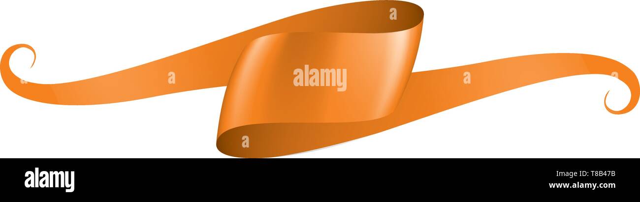 orange ribbon on white background. Vector illustration Stock Vector ...