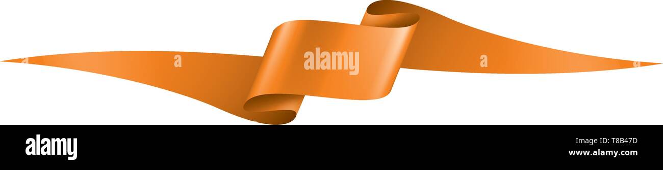 orange ribbon on white background. Vector illustration Stock Vector ...