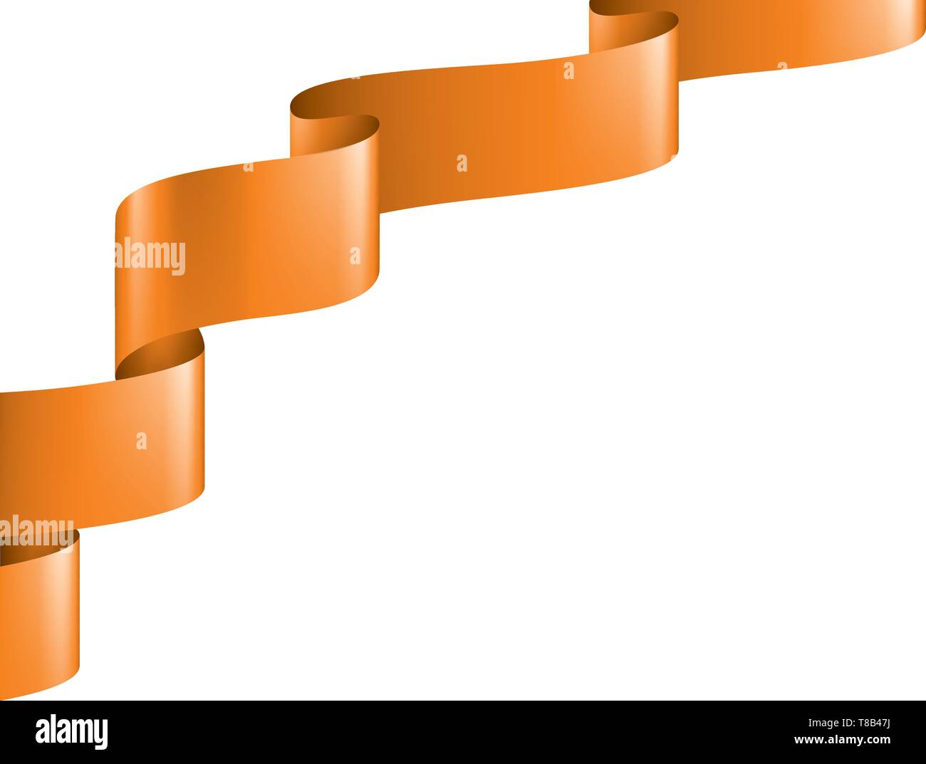 orange ribbon on white background. Vector illustration Stock Vector ...