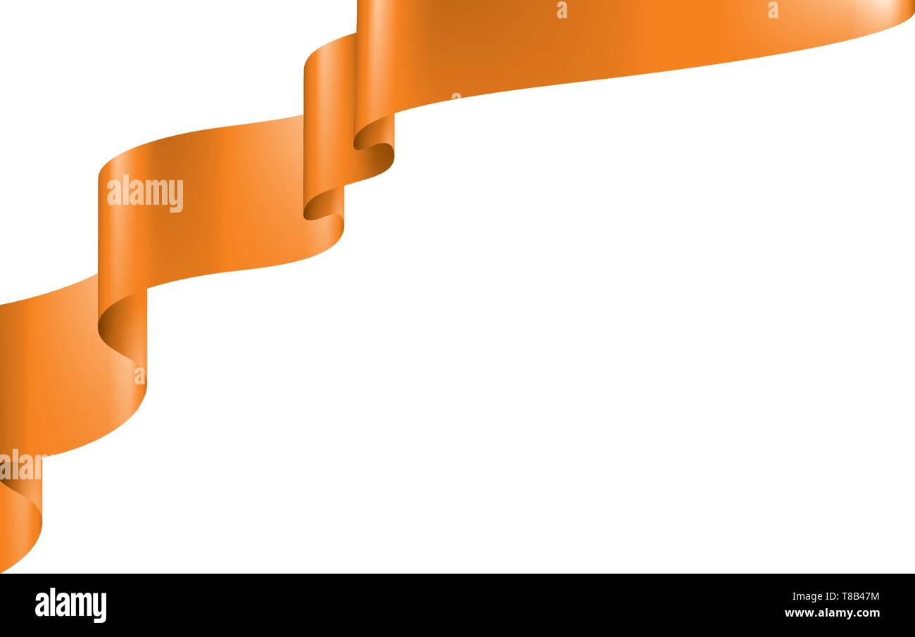 orange ribbon on white background. Vector illustration Stock Vector ...