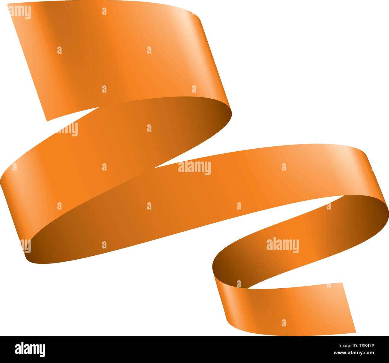 orange ribbon on white background. Vector illustration Stock Vector ...