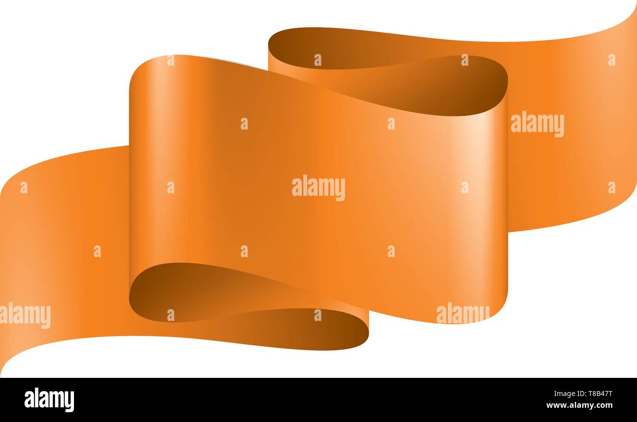 orange ribbon on white background. Vector illustration Stock Vector ...