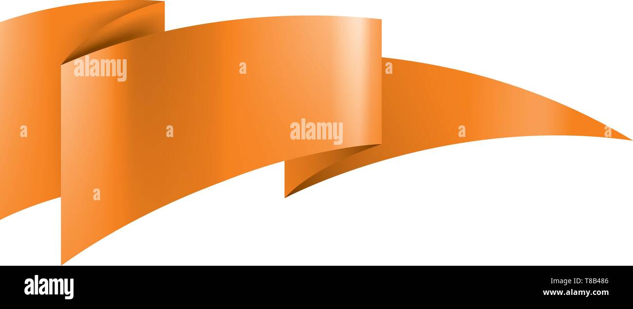 orange ribbon on white background. Vector illustration Stock Vector ...