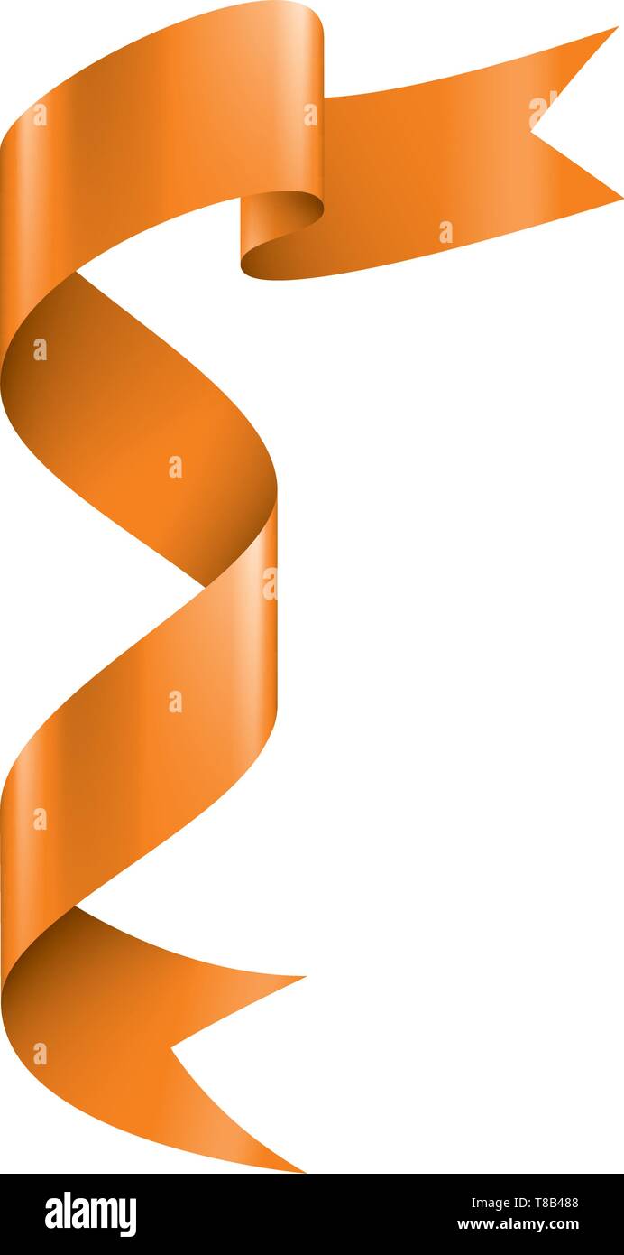 orange ribbon on white background. Vector illustration Stock Vector ...