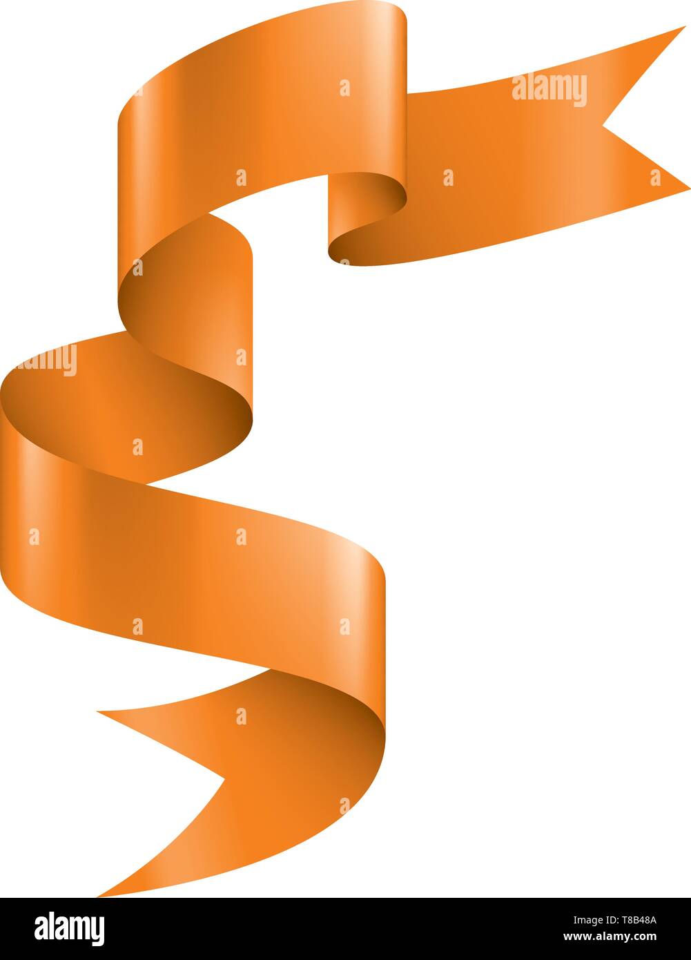orange ribbon on white background. Vector illustration Stock Vector ...