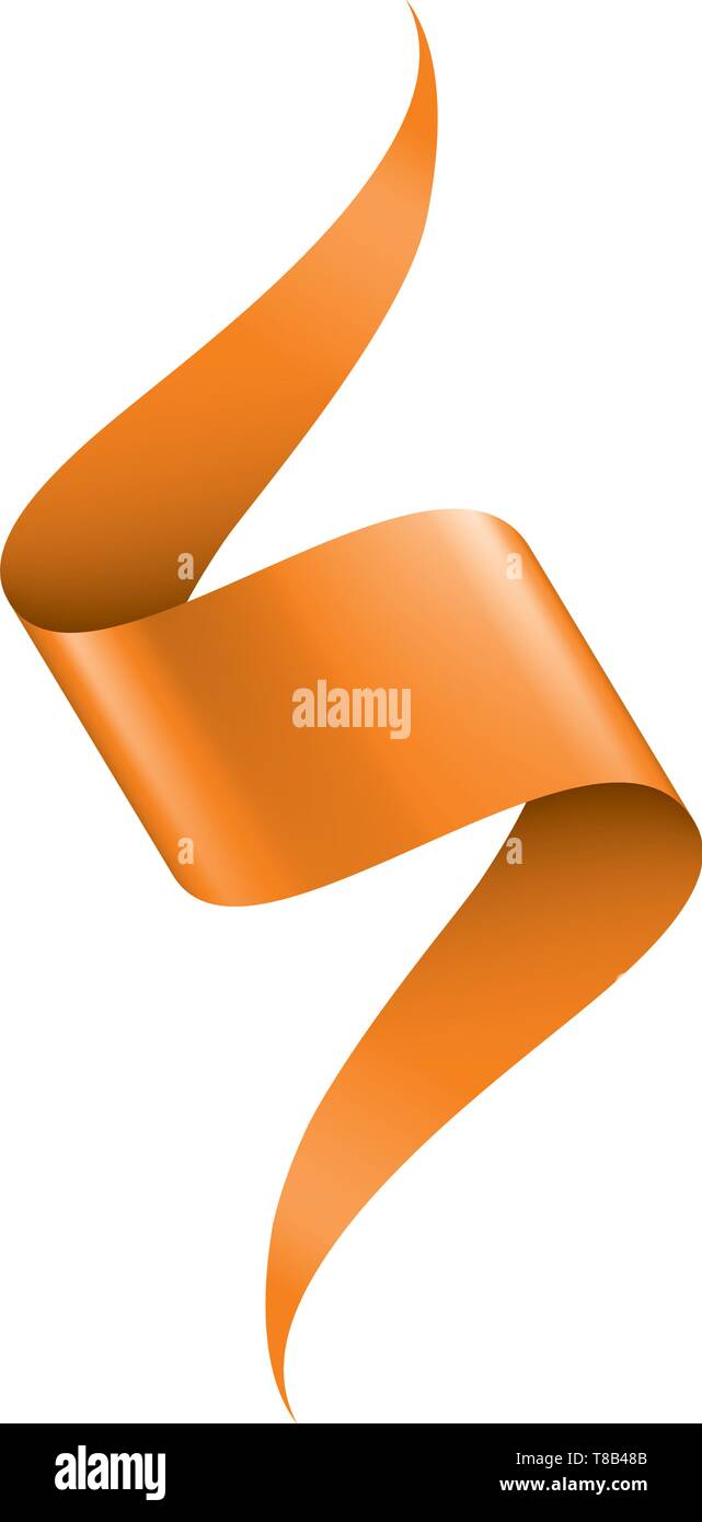 orange ribbon on white background. Vector illustration Stock Vector ...