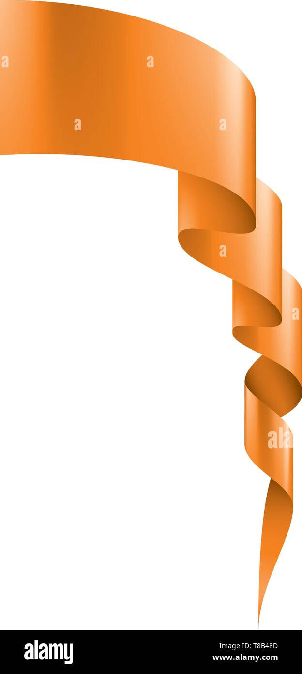 orange ribbon on white background. Vector illustration Stock Vector ...