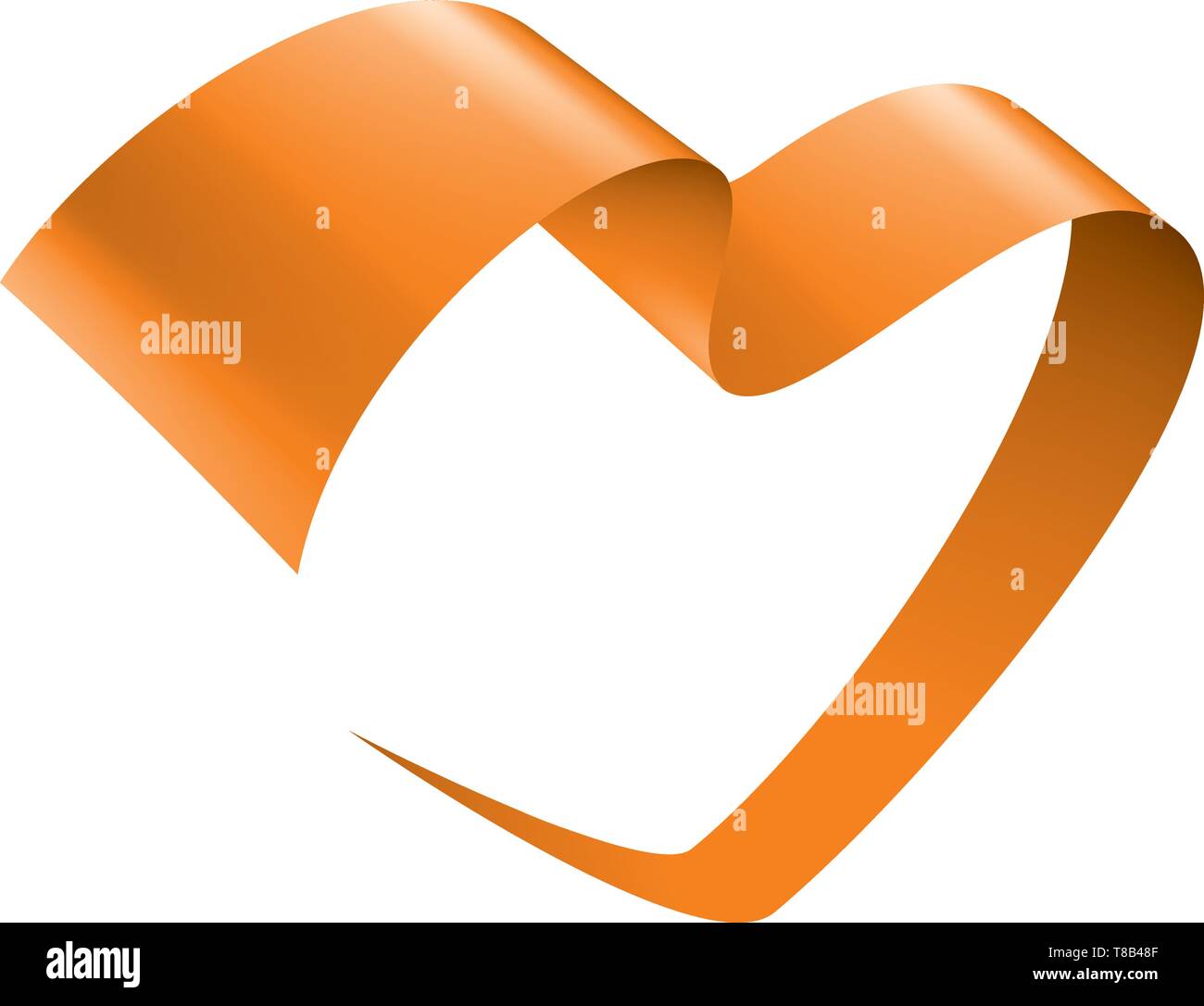 orange ribbon on white background. Vector illustration Stock Vector ...