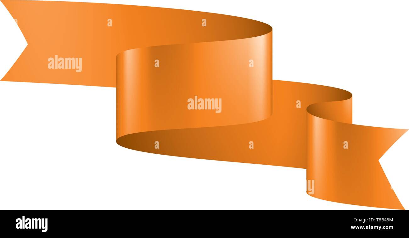 orange ribbon on white background. Vector illustration Stock Vector ...