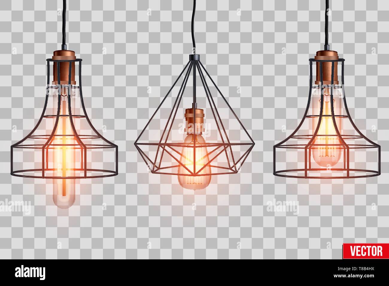 Decorative edison light bulb wire shade Stock Vector Image & Art - Alamy