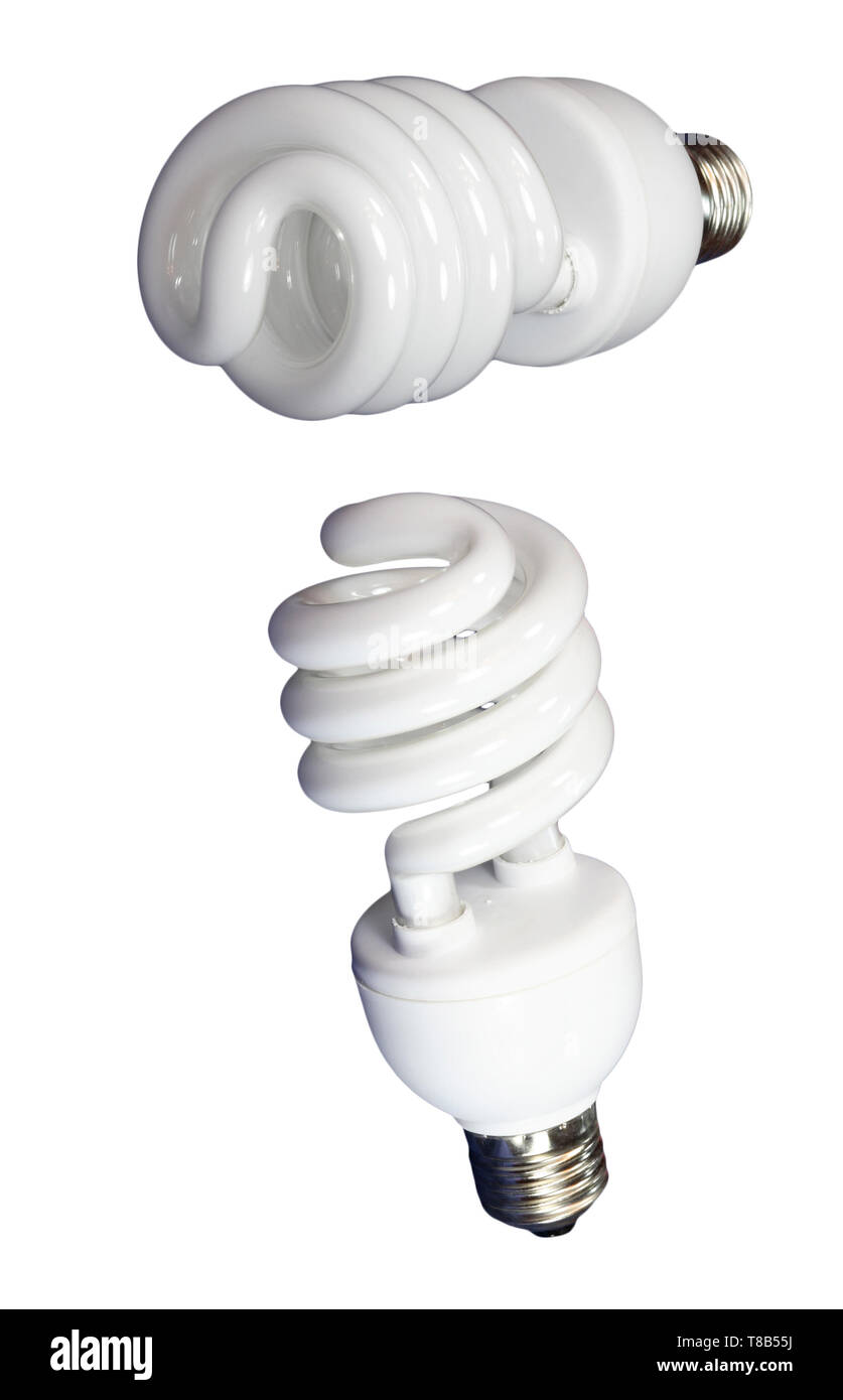 two luminous tube lamp on white background, isolated Stock Photo - Alamy