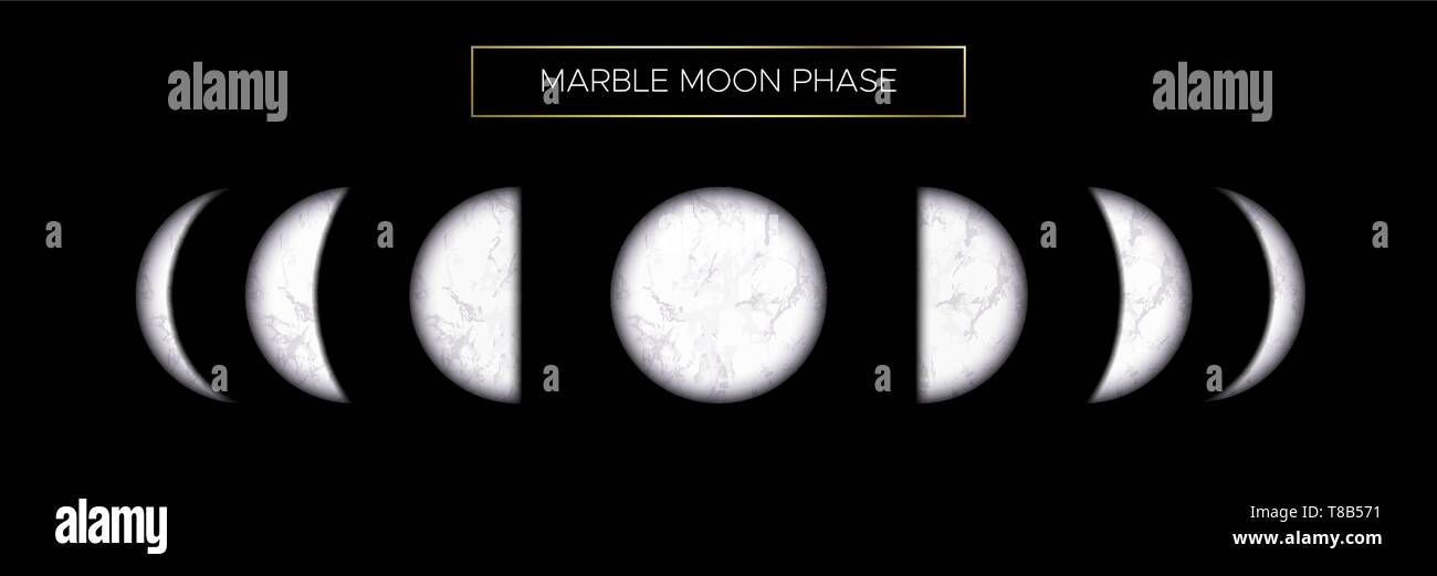 Moon phases of beautiful marble texture Stock Vector Image & Art - Alamy