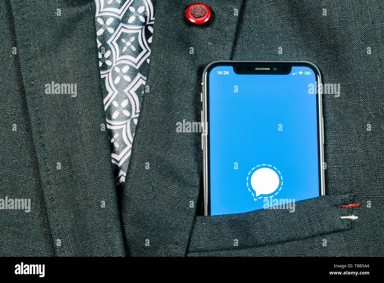 Sankt-Petersburg, Russia, August 24, 2018: Signal messenger application ...