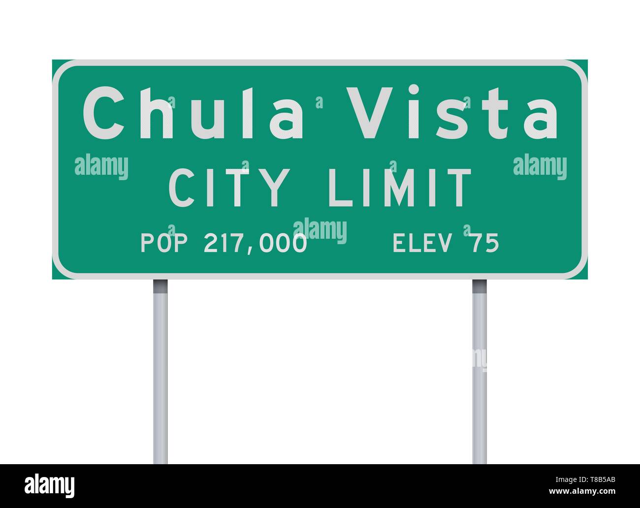 Vector illustration of the Chula Vista City Limit green road sign Stock ...