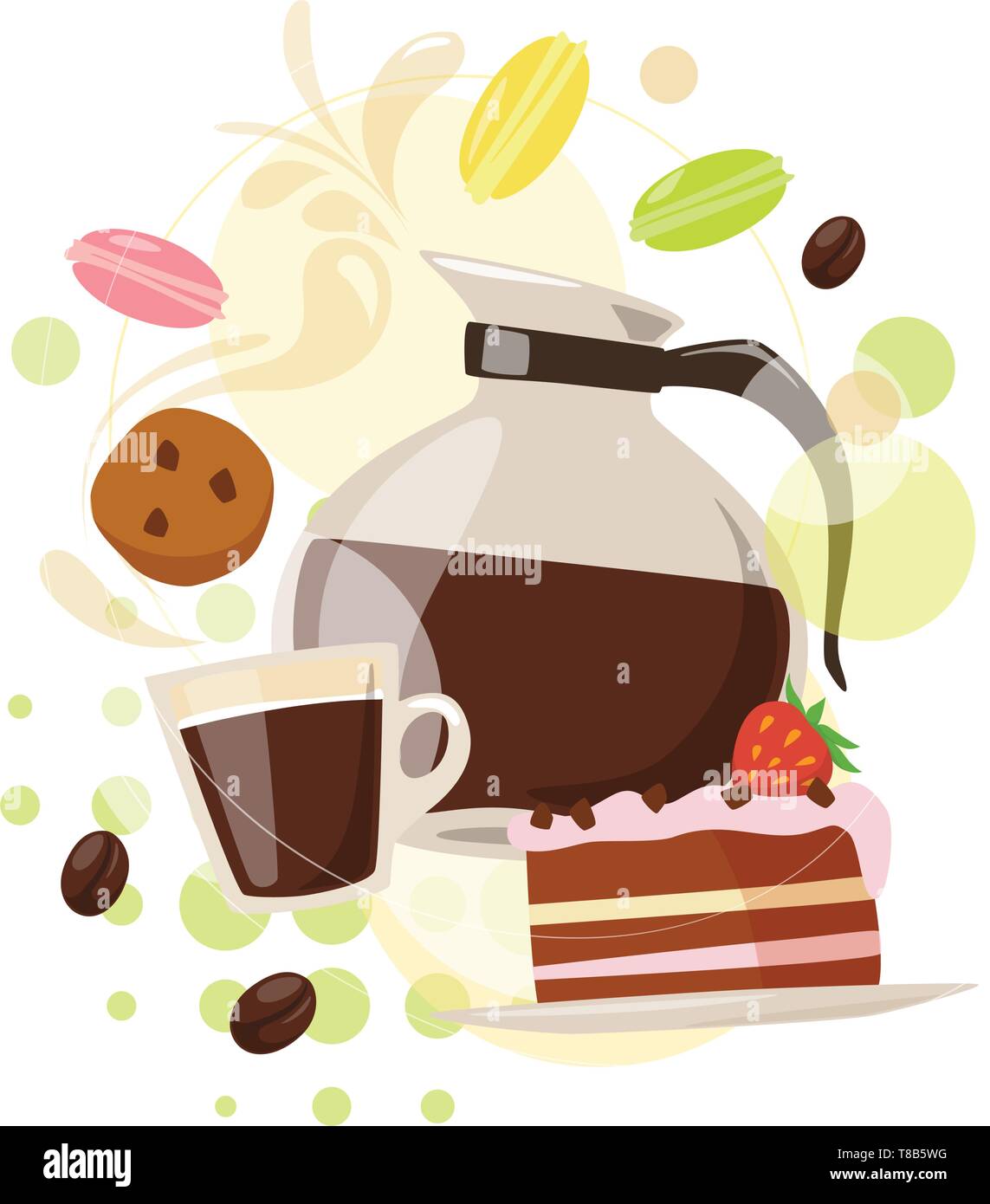 Vector design food icons with infographic coffee and cake Stock Vector ...