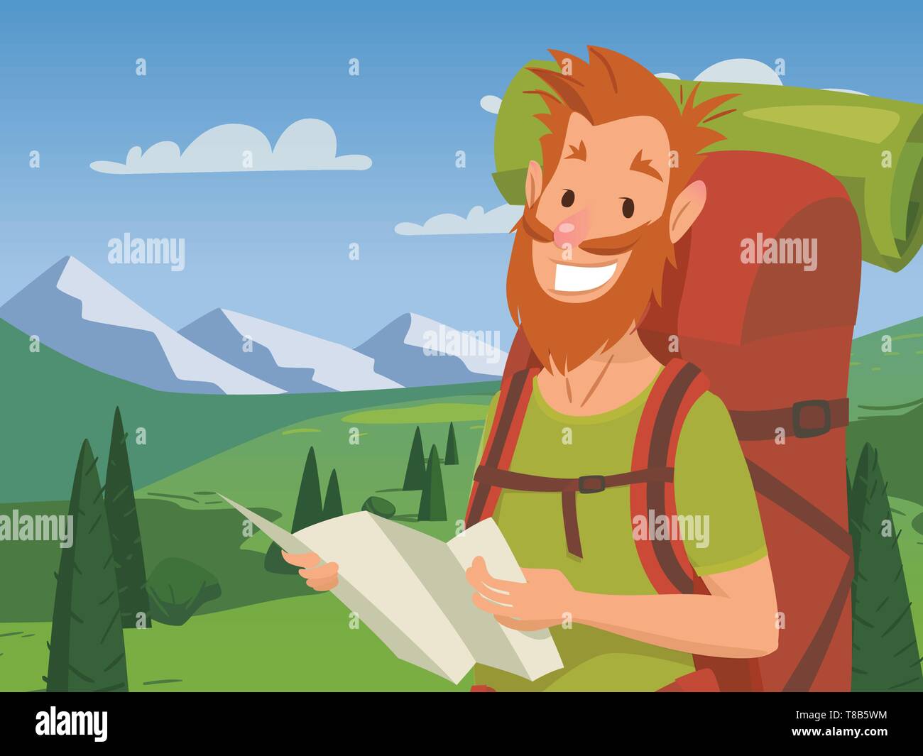 Boy explorer cartoon illustration Stock Vector Images - Alamy