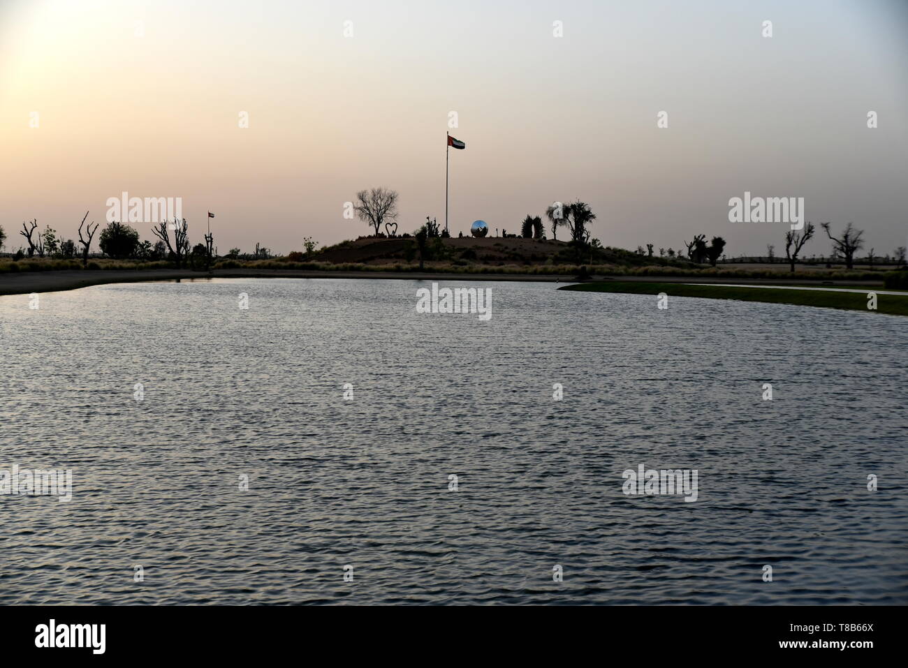 Love lake at Al Qudra, Manmade Lake at the Al Qudra Desert, Dubai ...
