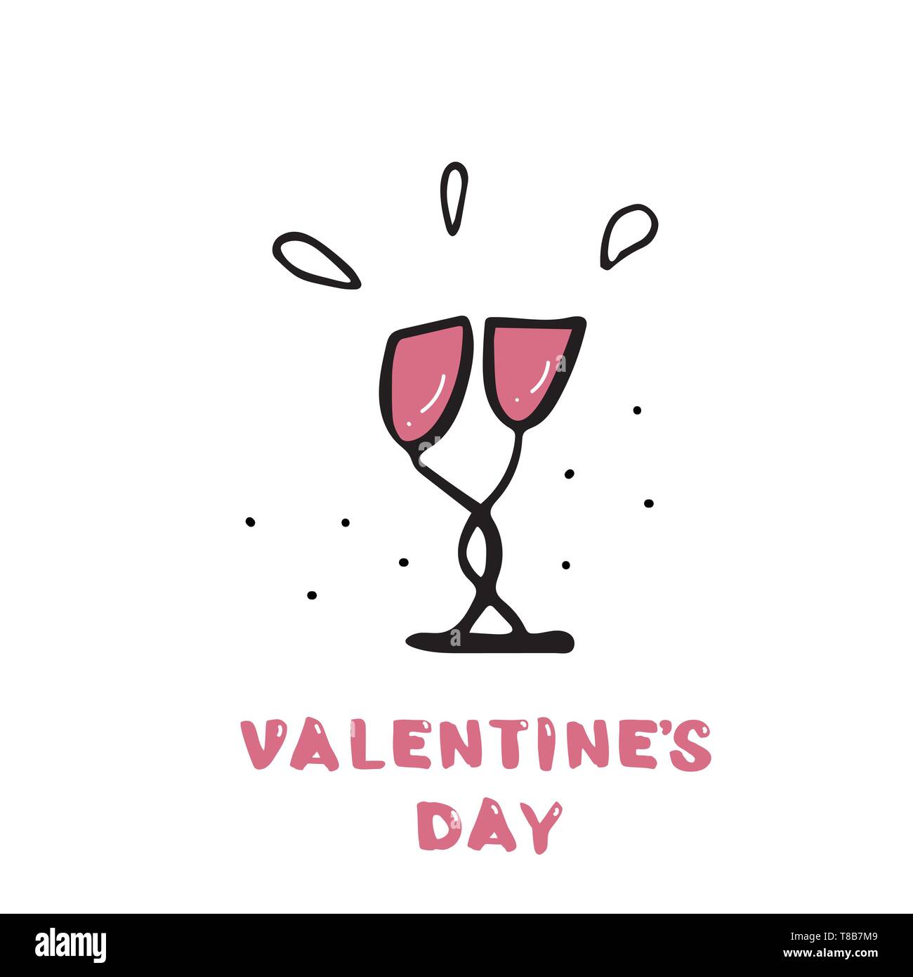 Happy Valentines Day Greeting Card Template Handwritten Lettering With