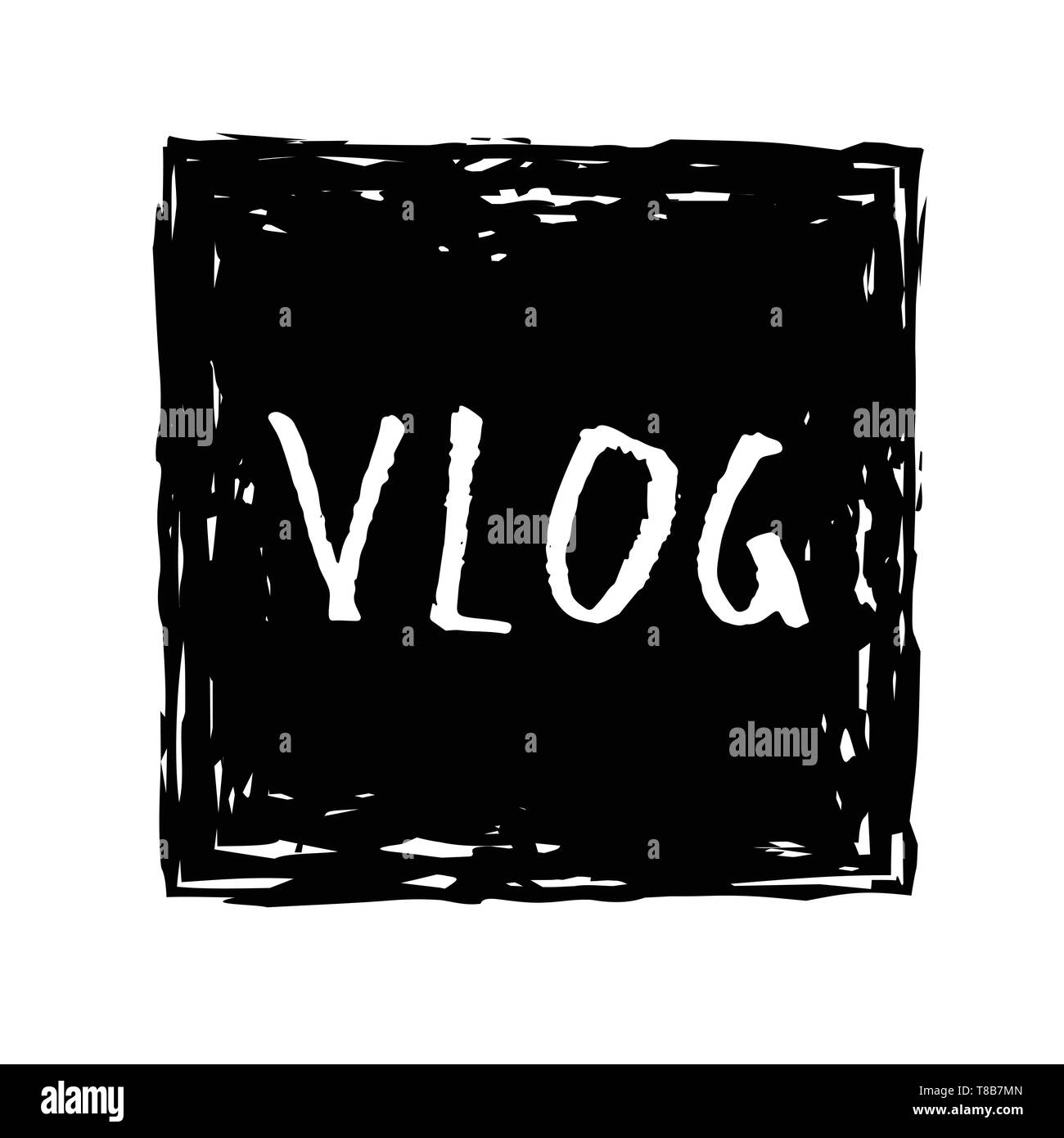 Vlog handwritten lettering for social media network. Vector ...