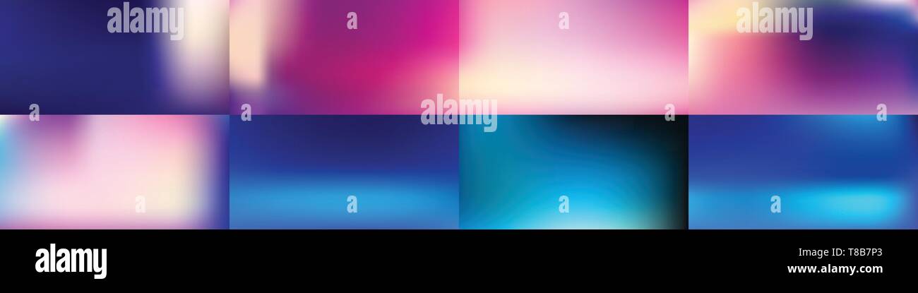 Set of Smooth abstract colorful mesh backgrounds Vector design Stock ...