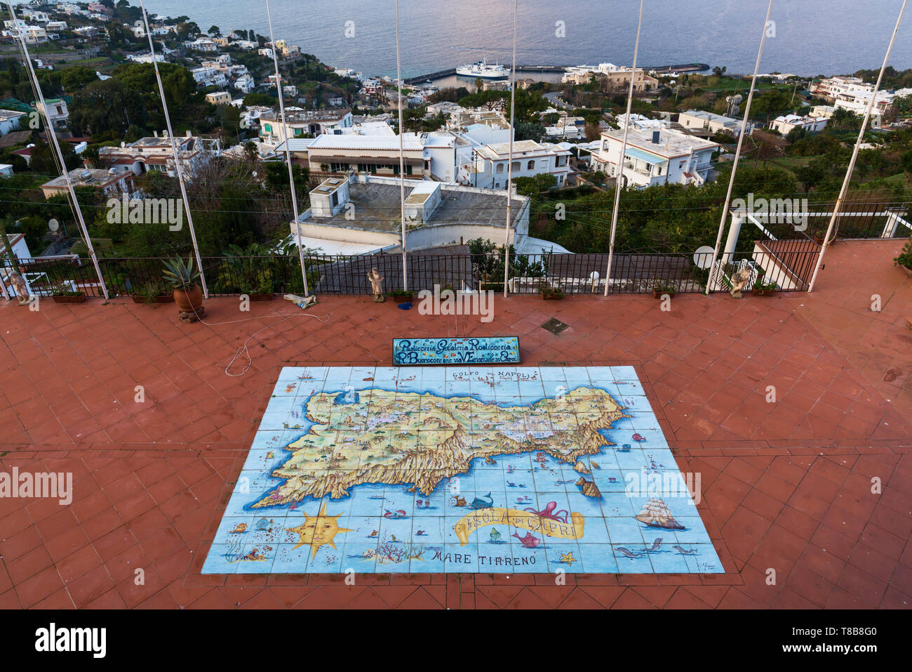 Map of Capri and Anacapri Island, Italy Stock Photo - Alamy