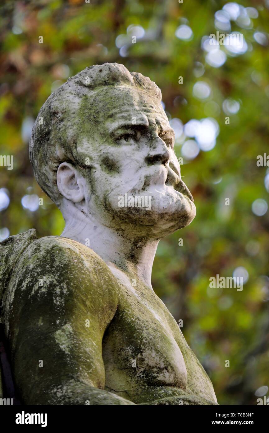 France, Doubs, Besancon, Place Granvelle, statue of Victor Hugo, born ...