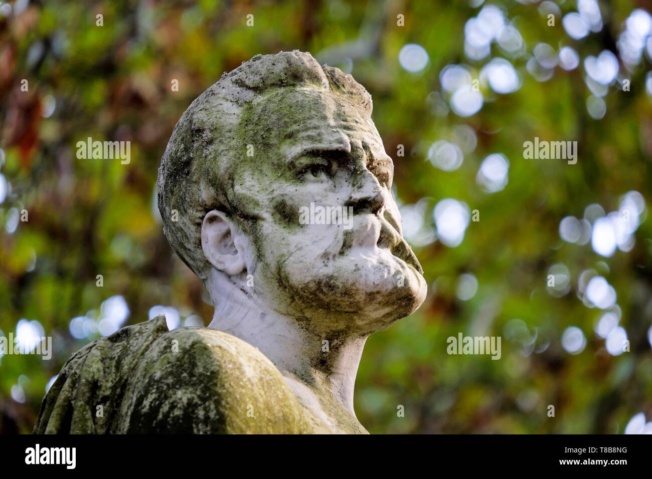 France, Doubs, Besancon, Place Granvelle, statue of Victor Hugo, born ...