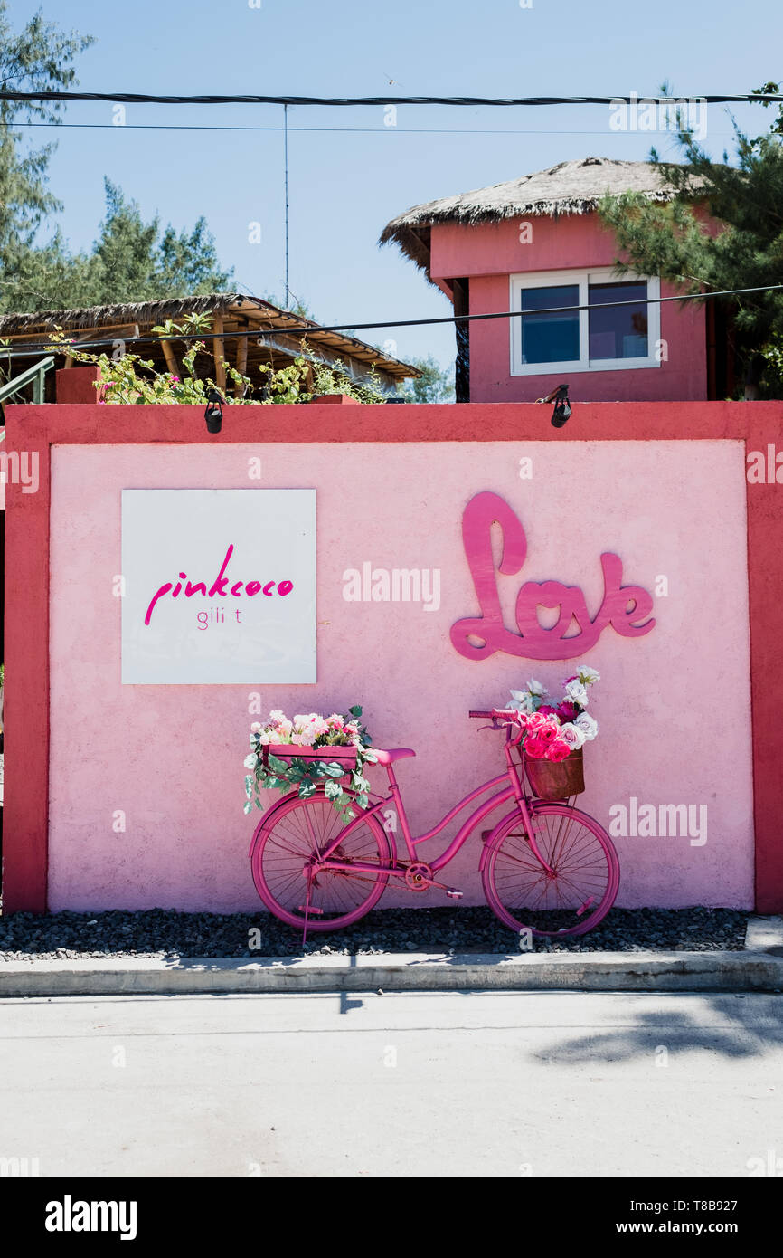 Pink Coco Resort, Gili Trawangan, Indonesia Stock Photo - Alamy