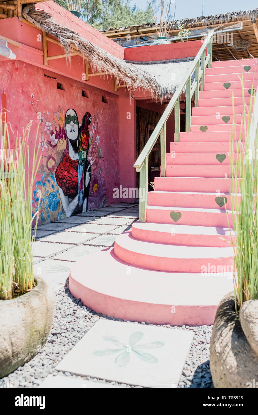 Pink Coco Resort, Gili Trawangan, Indonesia Stock Photo - Alamy