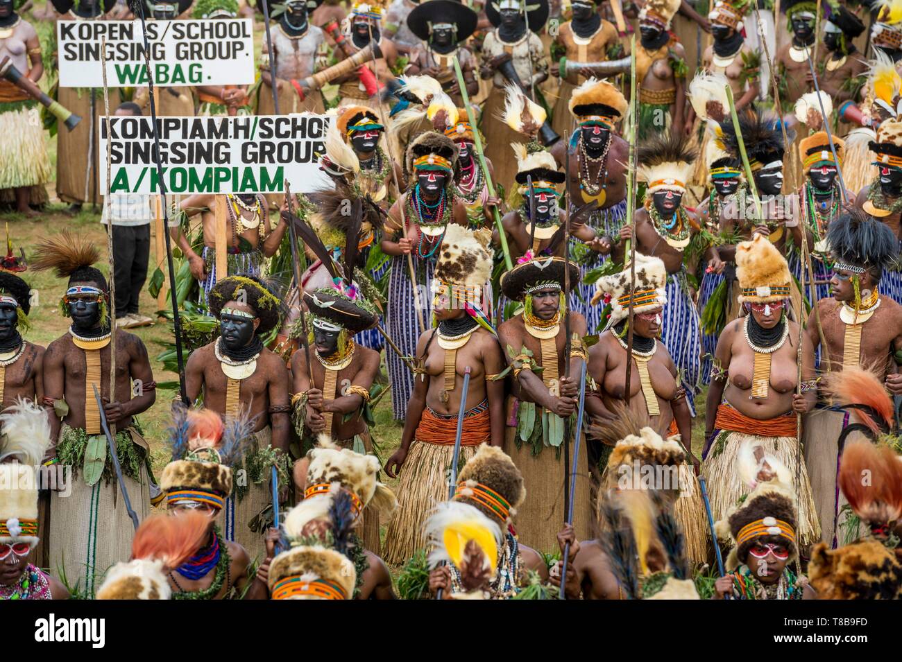 Papua New Guinea, Enga Province, Enga tribe, Enga Show, Wabag region ...