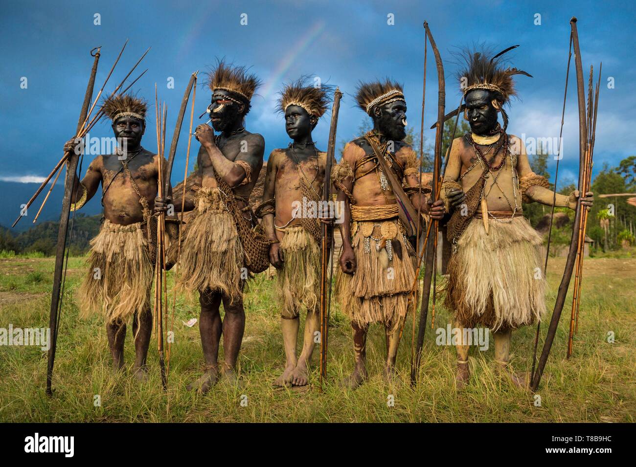 Papua New Guinea, Enga Province, Ewa tribe, Wabag region, dancers ...