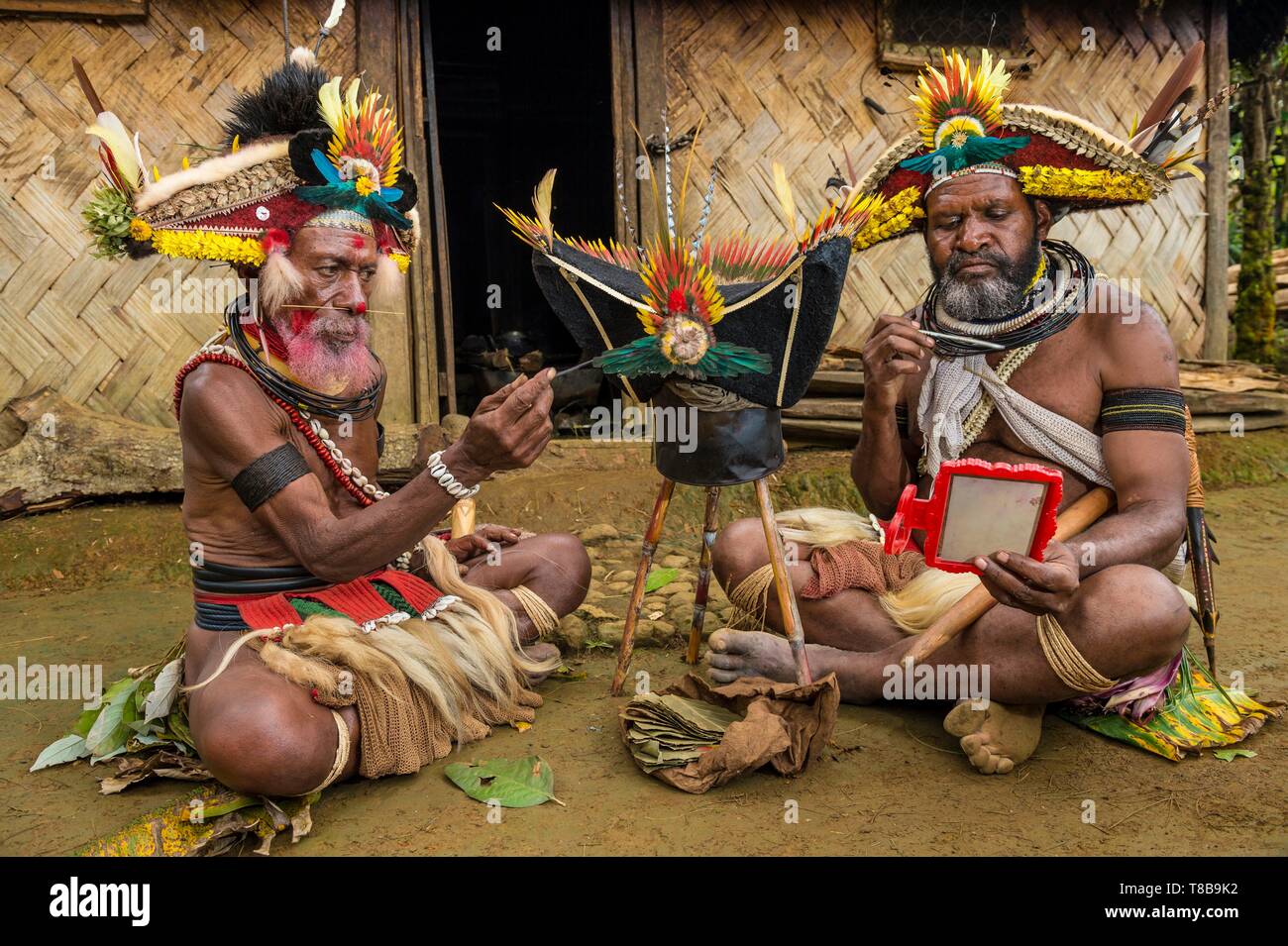 Papua New Guinea, Hela province, Huli tribe, Tari area, Kobe Tumbiali ...