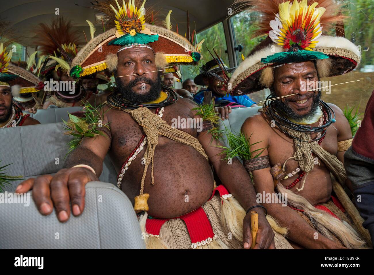 Papua New Guinea, Hela province, Huli tribe, Tari area, Kobe Tumbiali ...