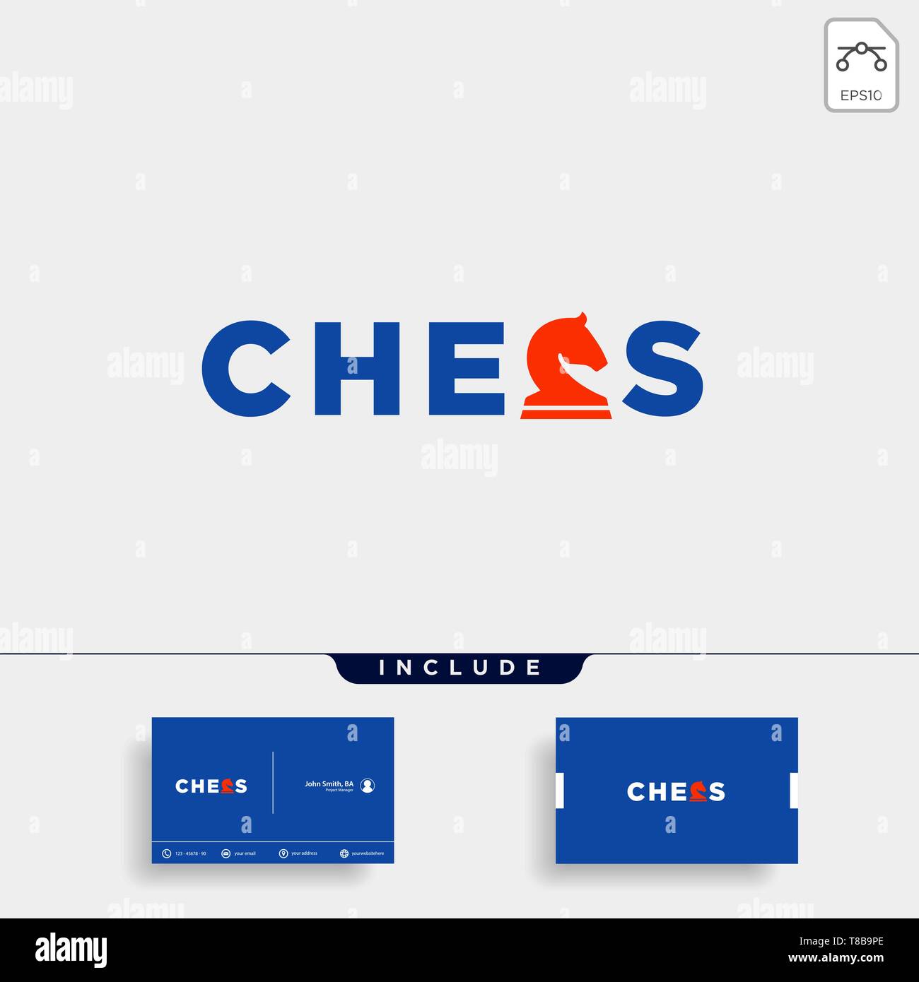 chess logo type vector design illustration, typography logo for chess ...