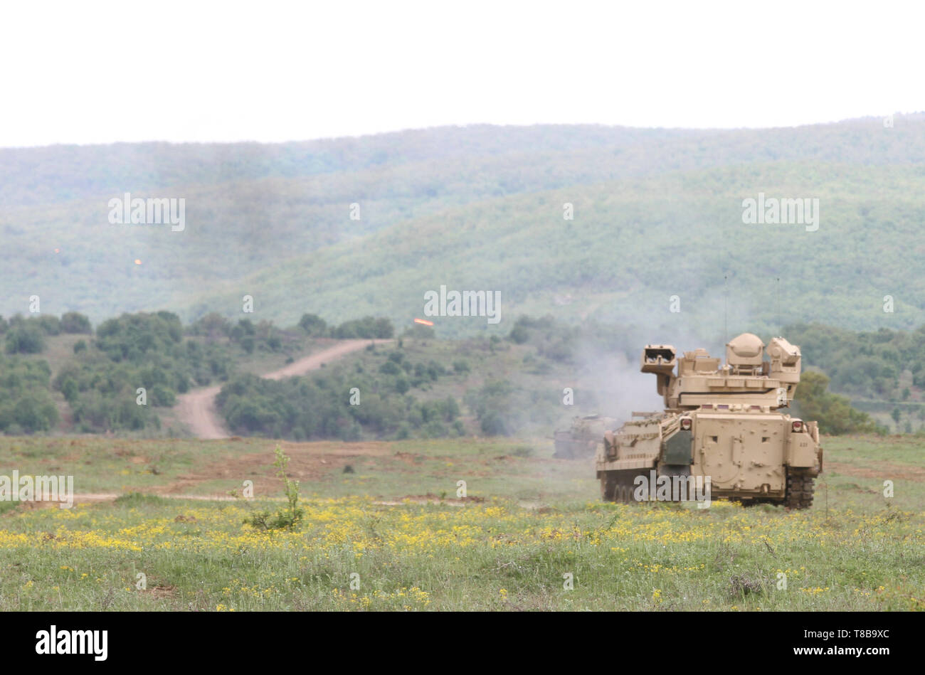 An M3 Bradley Fighting Vehicle assigned to Alpha Company, 1st Battalion ...