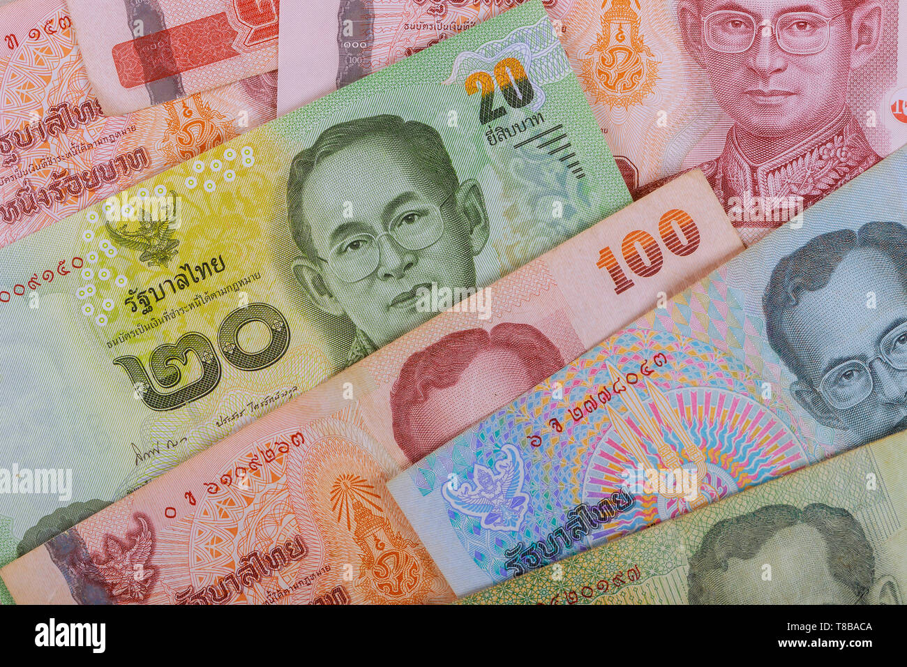Close up portrait on Thai baht Banknotes Stock Photo - Alamy
