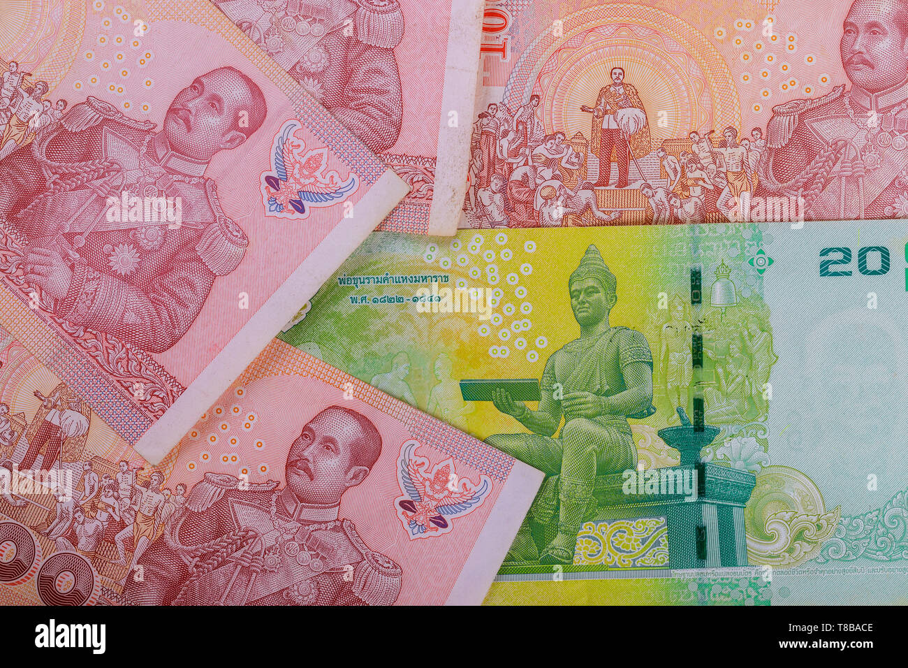 Thai banknotes valued New design king of Thailand thai money Stock ...